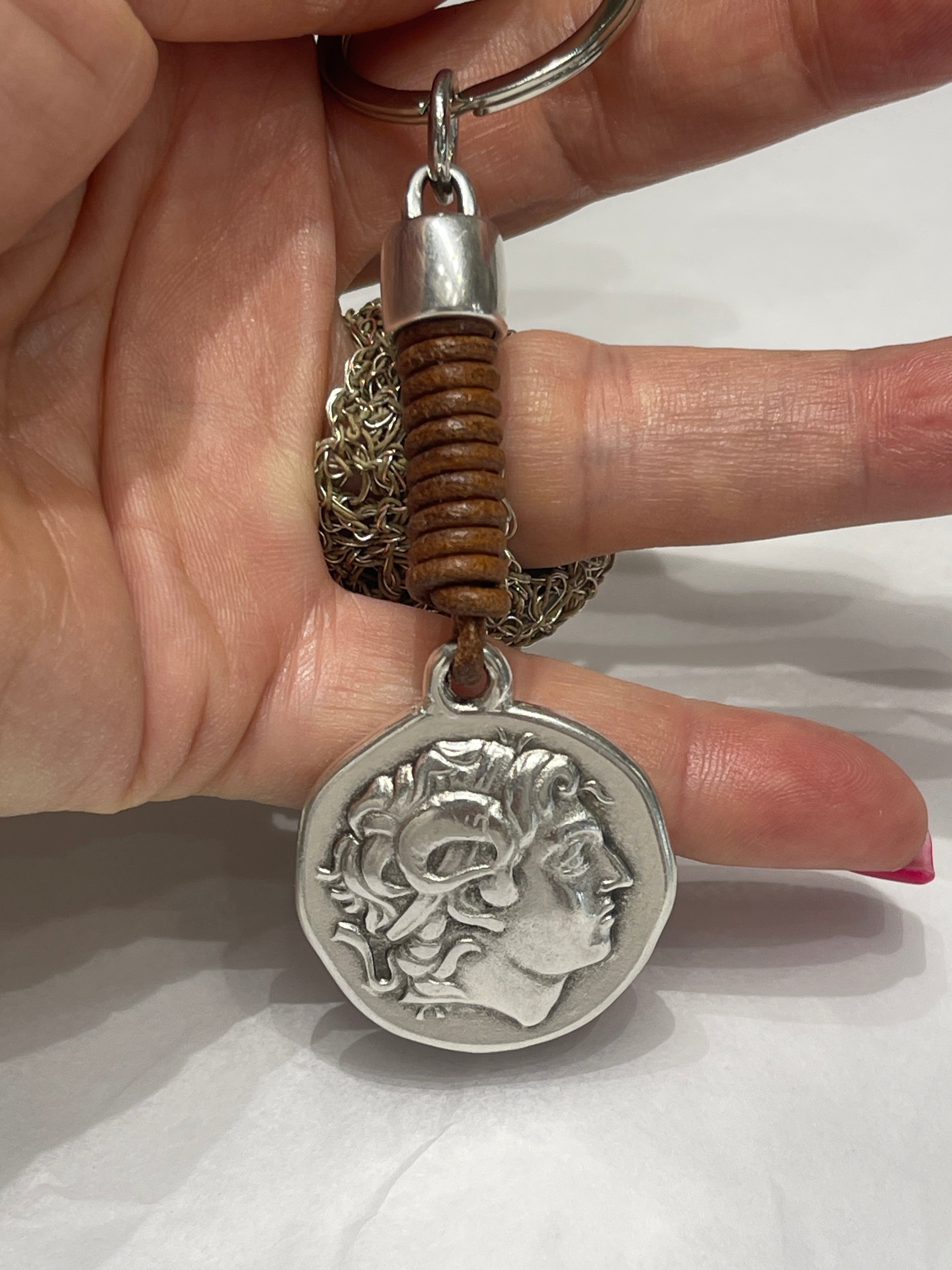 Leather Alexander the Great key ring – Greek Cargo